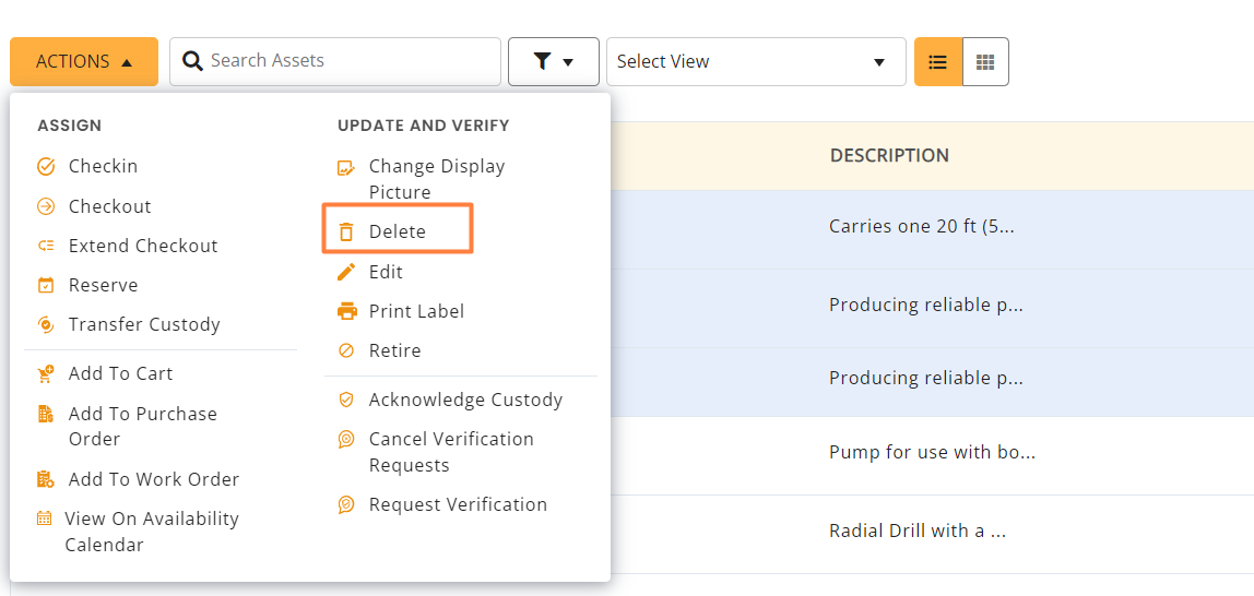 How do I delete multiple items in EZO CMMS? How do I delete multiple items in EZO CMMS?