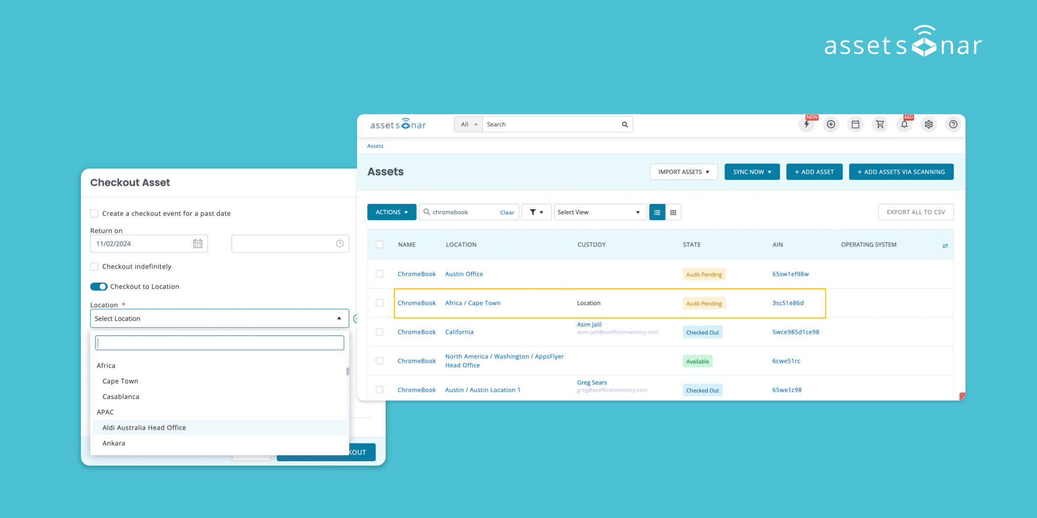[How-to] Checkout Assets to Locations in AssetSonar - EZO.io