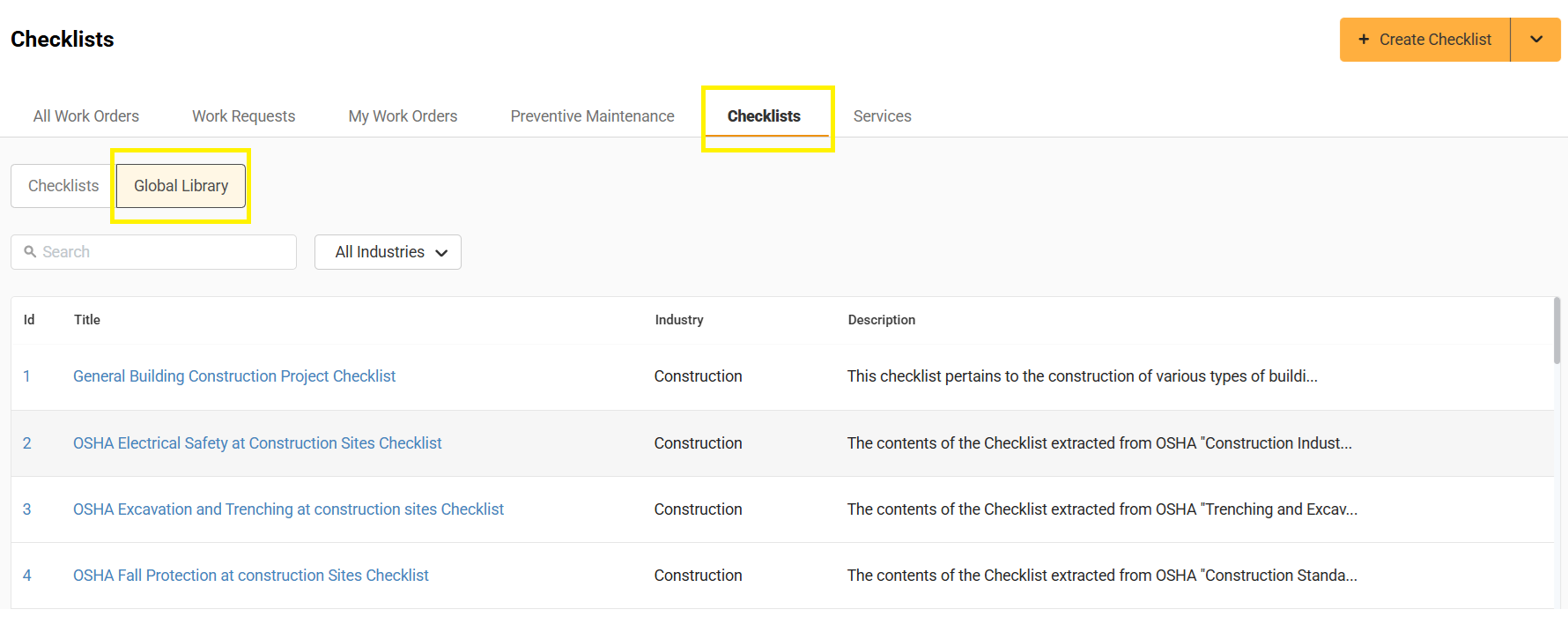 [How-to] Use the Checklist Global Library in EZO CMMS
